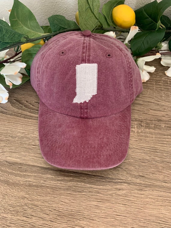 Indiana IN State Embroidered Pigment-Dyed Baseball Cap | Etsy
