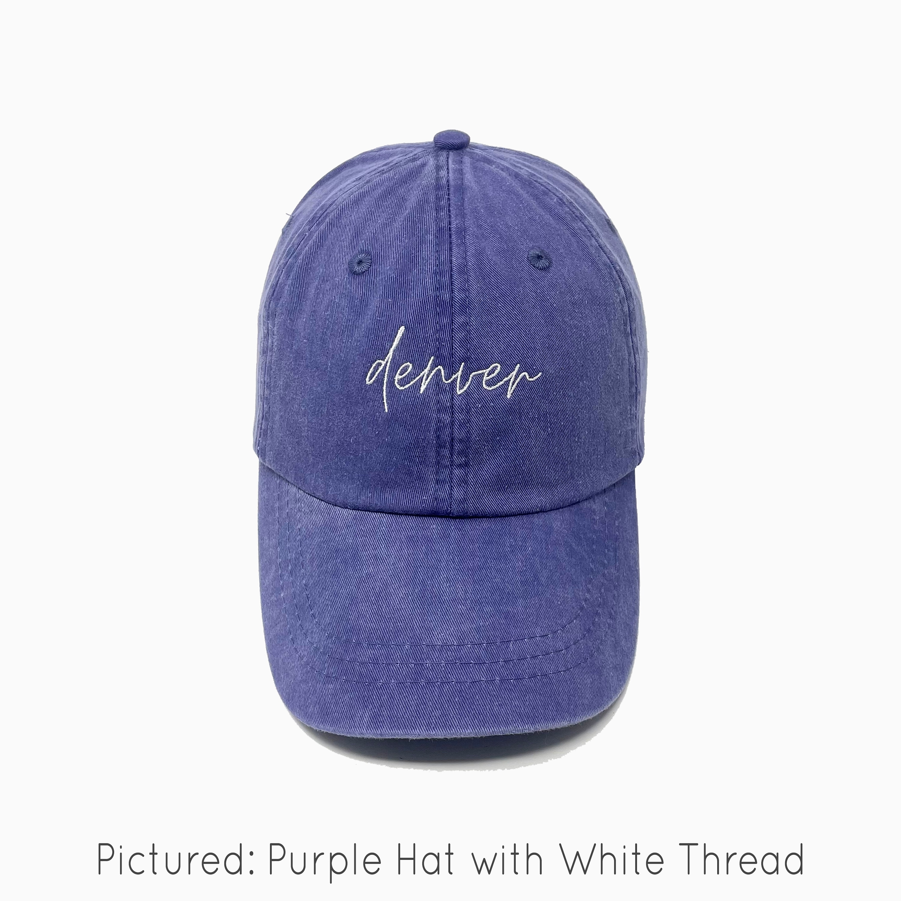 Denver Embroidered Pigment-dyed Baseball Cap moontime Font - Etsy