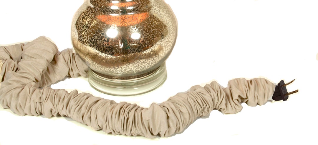Tan Linen Lamp Cord Cover, Fabric Cord Cover, 9ft X 2in Cord Sleeve ...