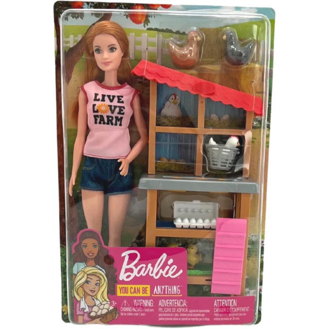 Barbie Chicken Farmer Doll And Playset Barbie Nib Etsy