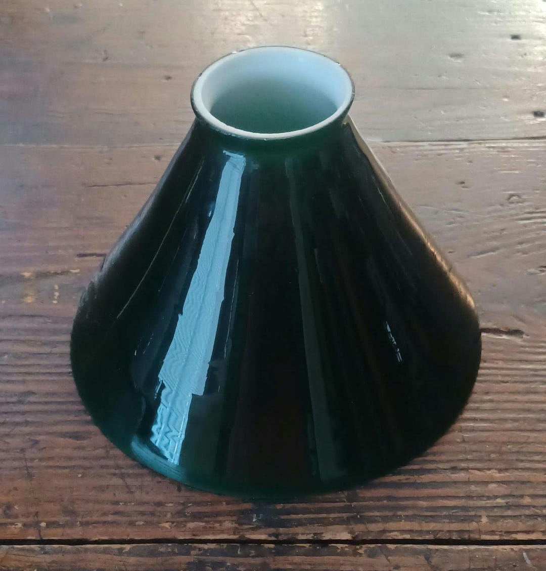 Vianne French Green Cased Glass Cone Lamp Shade - Etsy