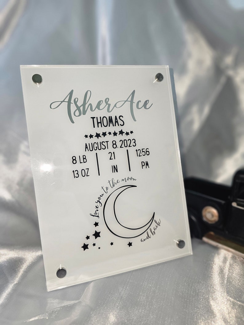 Birth Announcement Sign Baby Stat Sign Newborn Info Display Love You to ...