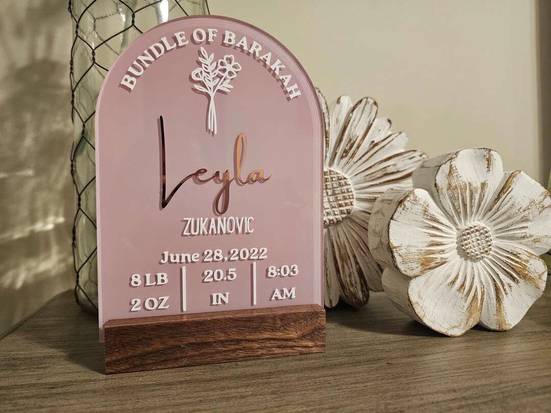 Birth Announcement Sign | Baby Stat Sign | Newborn Info Display ...