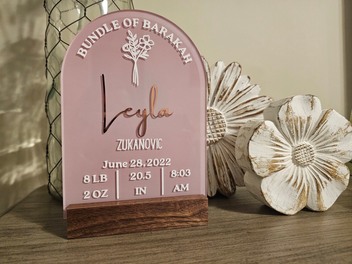 Birth Announcement Sign Baby Stat Sign Newborn Info - Etsy