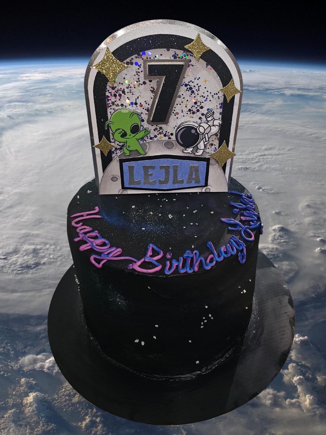 Galaxy Themed Cake Topper | Shaker Topper für Mädchen Jungen Kinder ...
