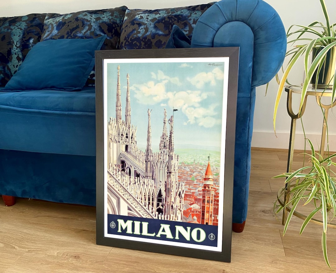 Milan Print: Vintage Cathedral Travel Poster Art - Etsy