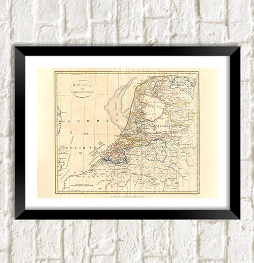 Holland Map Print: Vintage Dutch Atlas Artwork - Etsy