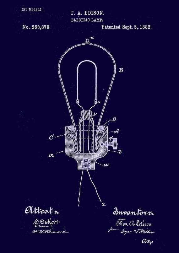 Thomas Edison Light Bulb Diagram