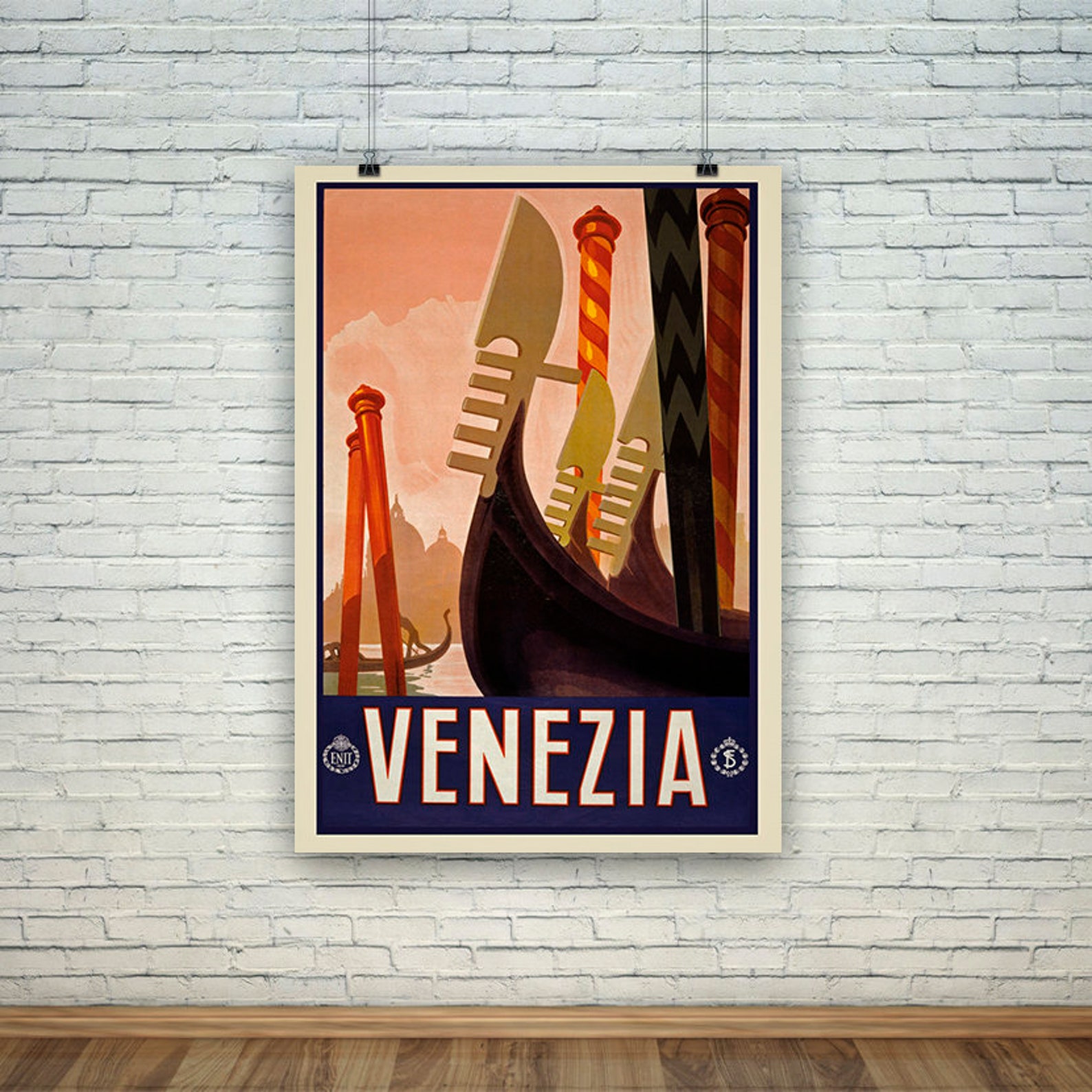 Venice Poster: Vintage Italian Gondola Travel Print - Etsy