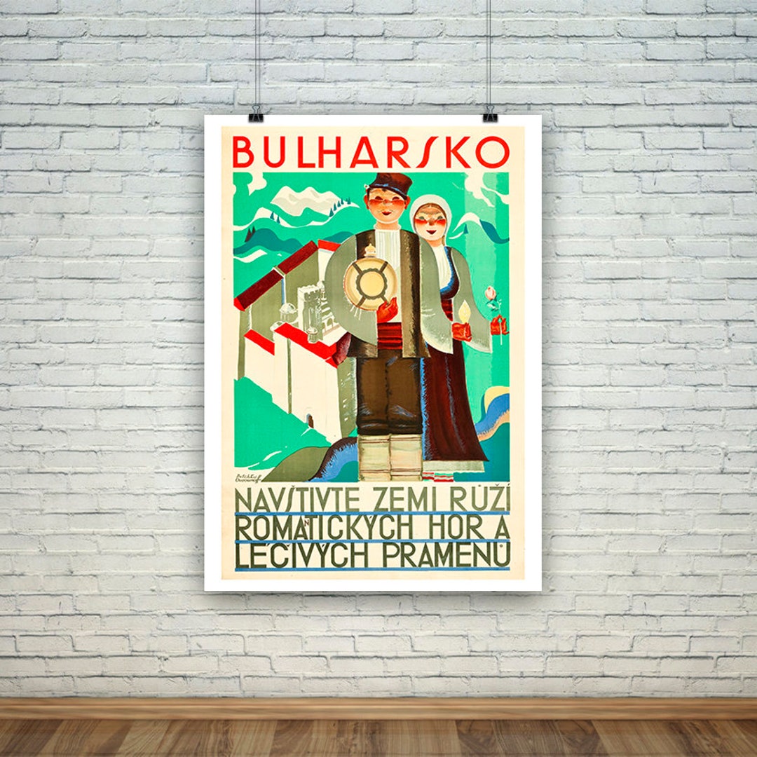 Bulgaria Print: Vintage Traditional Bulharsko Travel Poster - Etsy UK