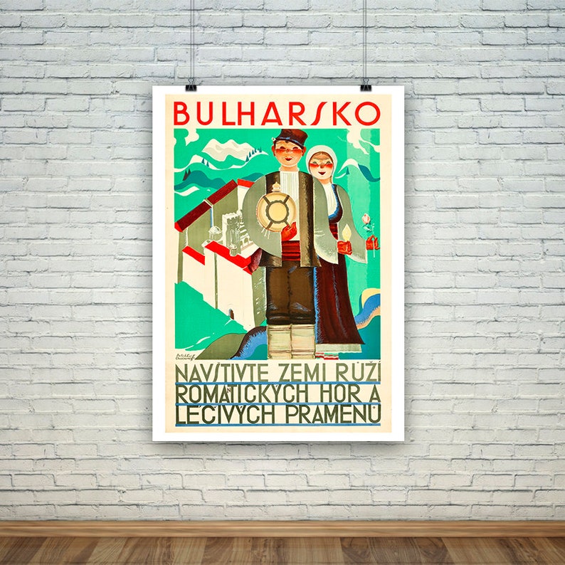 Bulgaria Print: Vintage Traditional Bulharsko Travel Poster - Etsy UK