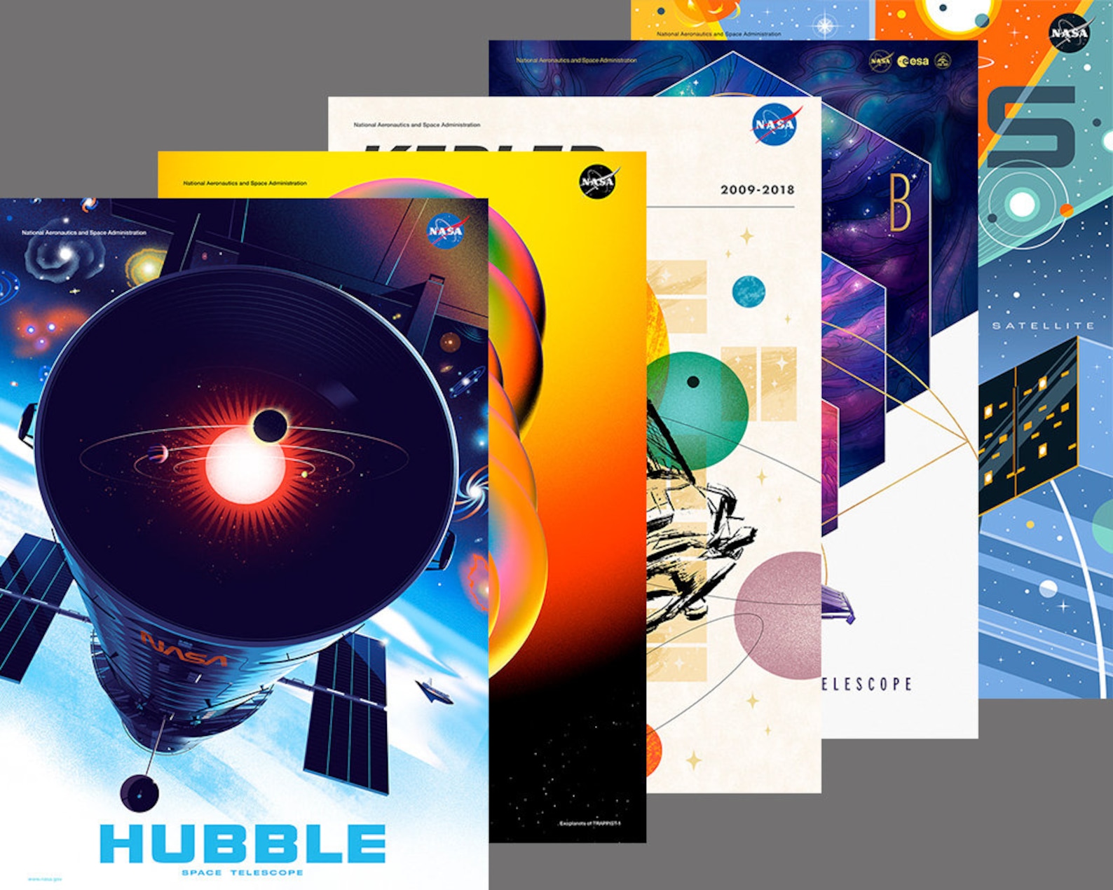 NASA Posters: Observatory Space Telescopes - Hubble, TESS, Webb, Kepler ...