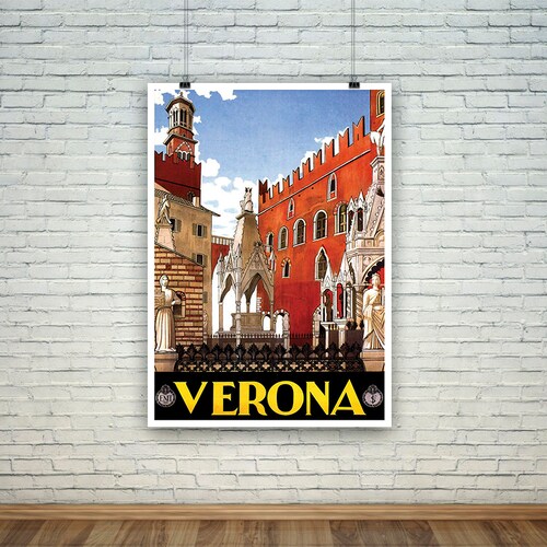 Verona Poster: Vintage Italian Tourism Travel Print - Etsy