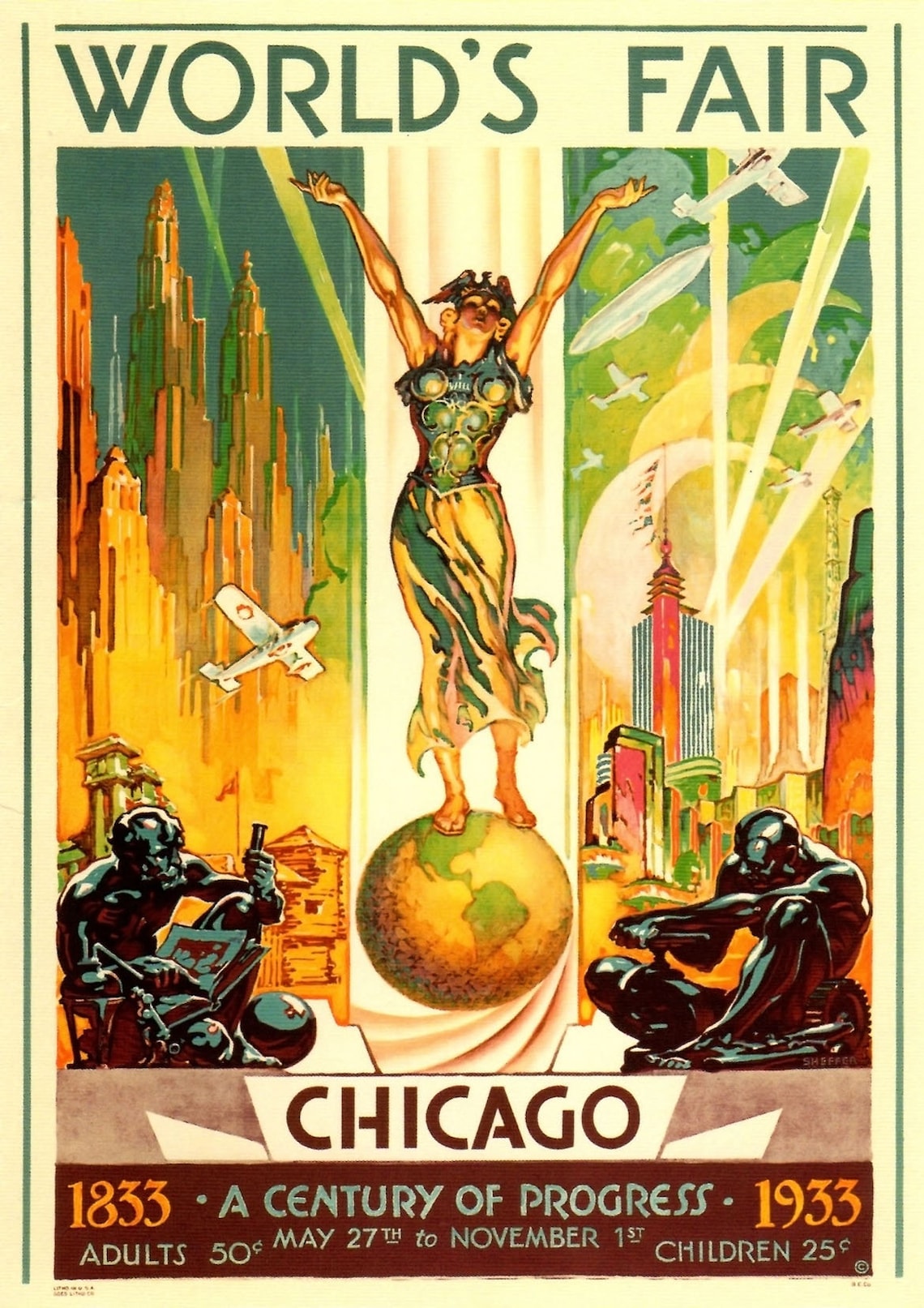 World's Fair Posters: Vintage Chicago Travel Prints - Etsy