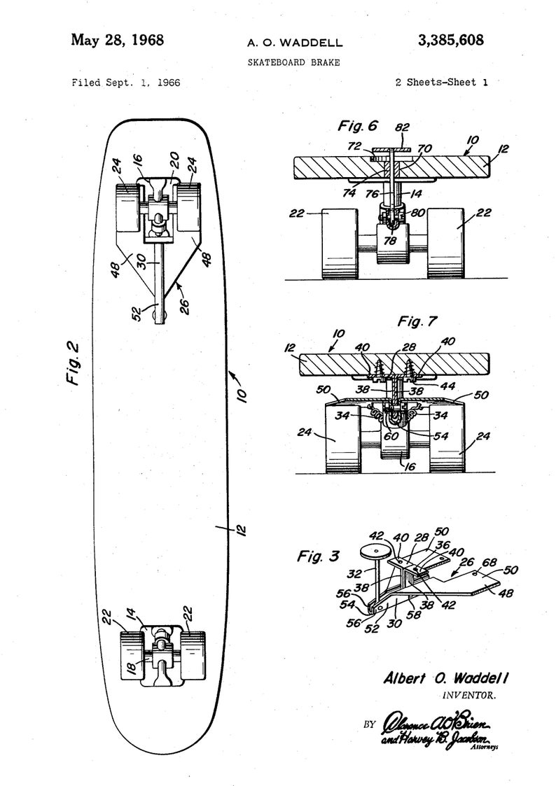 Skateboard Patent Prints: Skating Blueprint Art - Etsy
