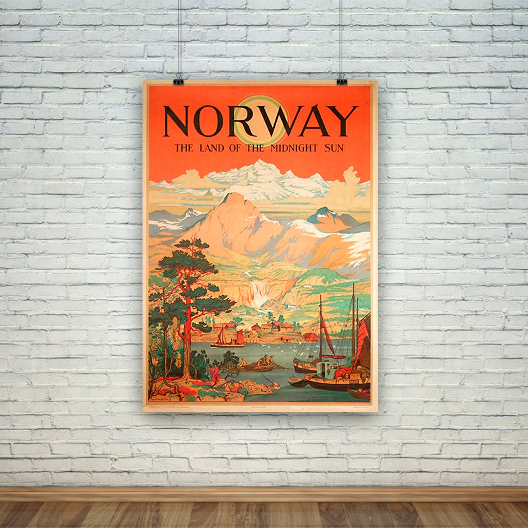 Norway Print: Vintage Scandinavian Travel Poster - Etsy
