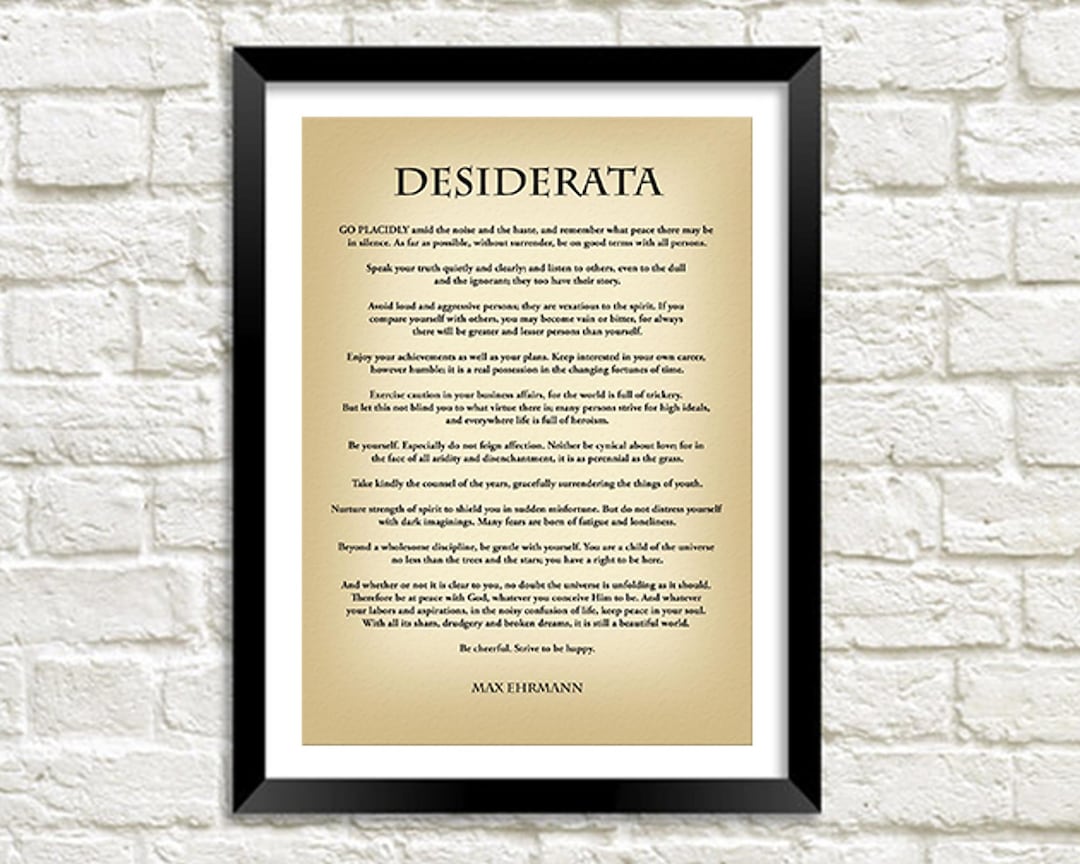 Poetry Print: Desiderata Poem Art Illustration - Etsy