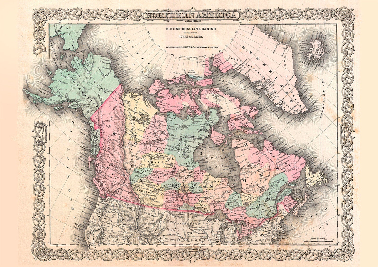 Canada Map Print: Vintage Canadian Atlas Cartography - Etsy