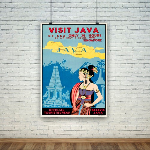 Java Poster: Vintage Indonesia Travel Poster - Etsy