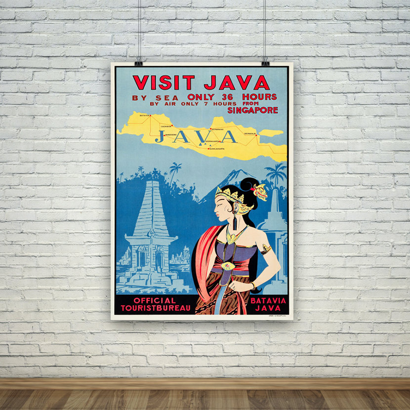 Java Poster: Vintage Indonesia Travel Poster - Etsy