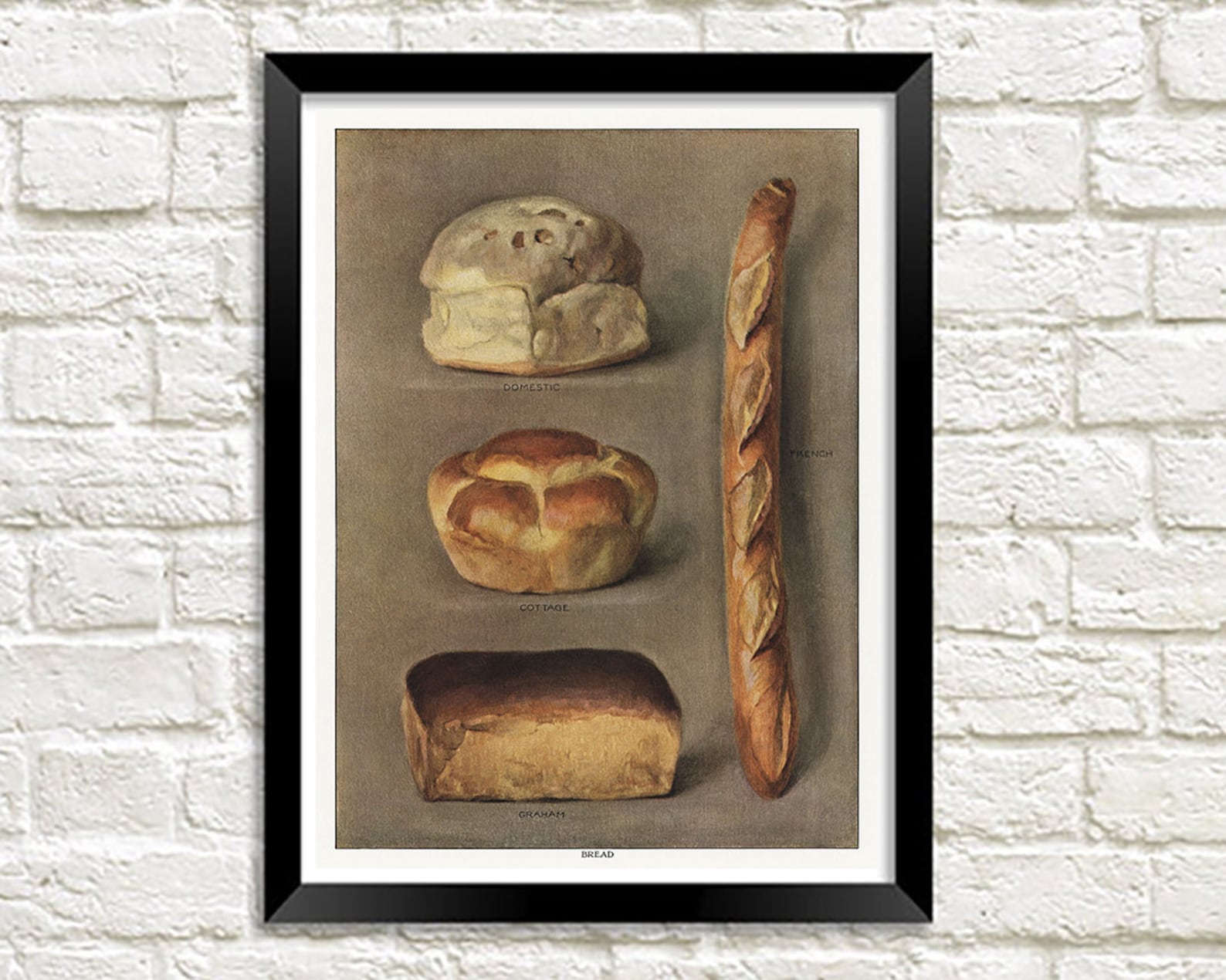 Bread Poster: Loaves Identification Art Print From Vintage Grocer's ...