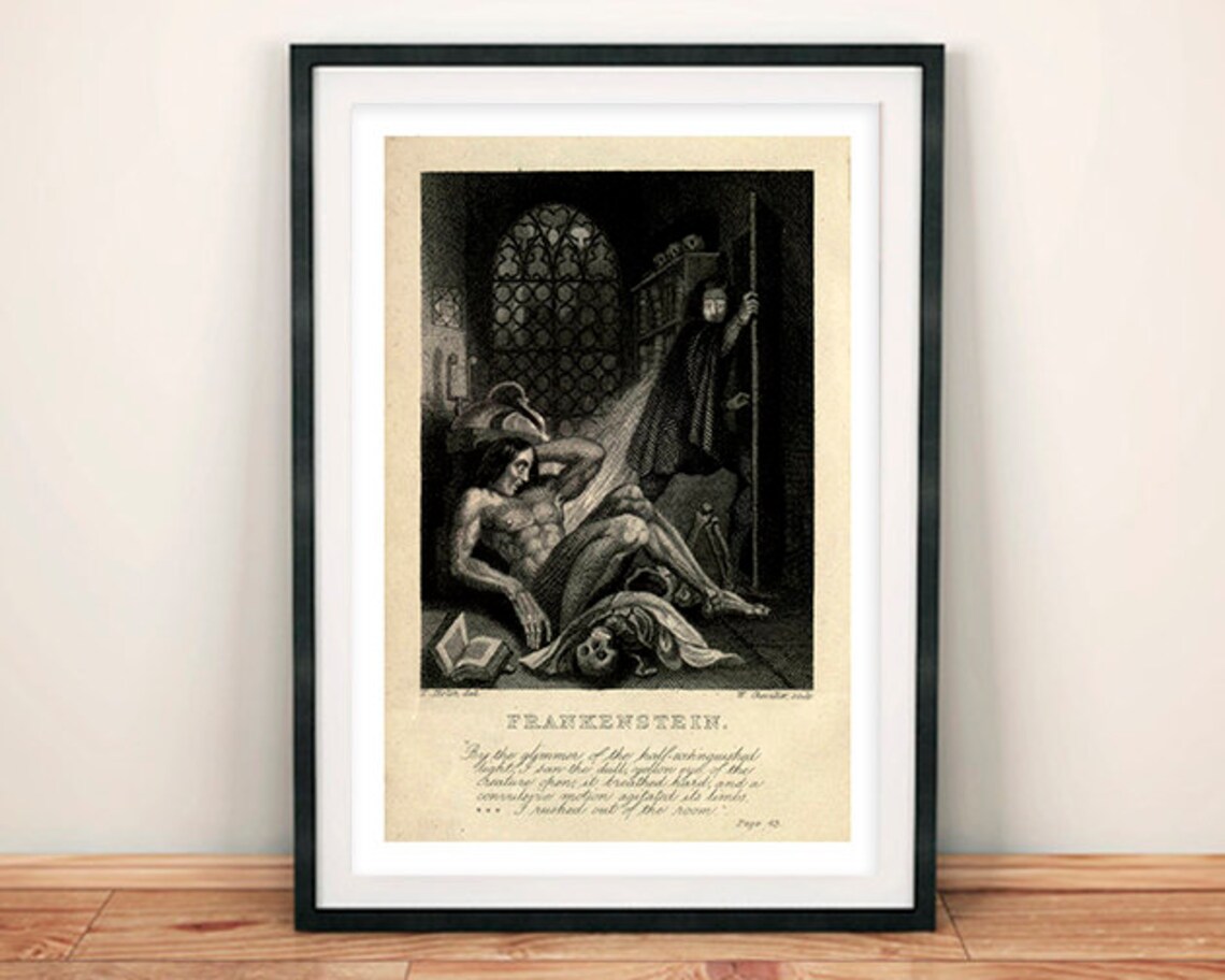 Frankenstein Poster: Vintage Book Cover Art Print - Etsy