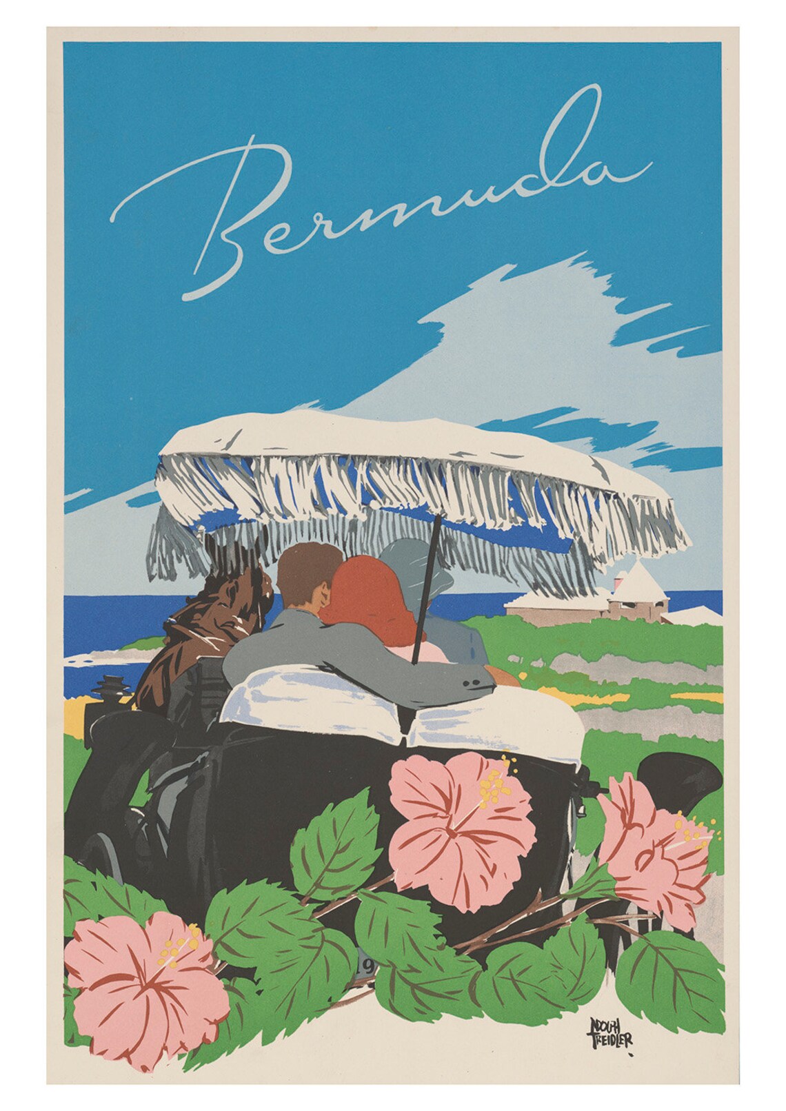 Bermuda Print: Caribbean Island Vintage Travel Poster | Etsy