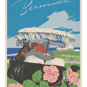 Bermuda Print: Caribbean Island Vintage Travel Poster - Etsy
