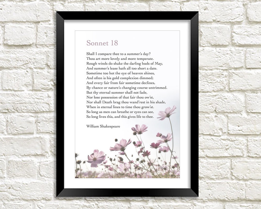 Shakespeare Sonnet 18 Print: Fine Art Poetry Illustration - Etsy