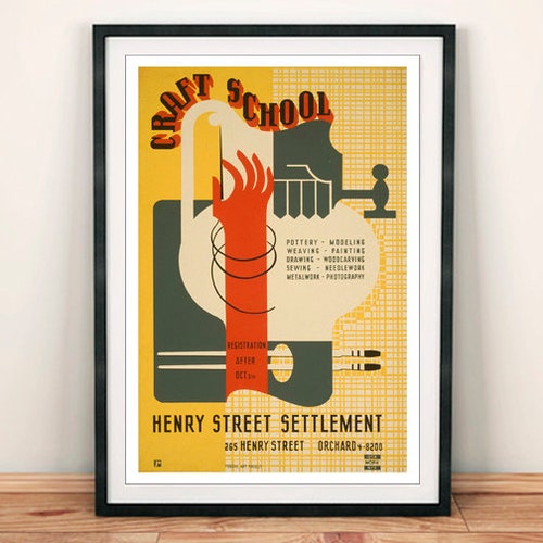 Arts and Crafts Print: Vintage Craft School Advert Poster - Etsy UK