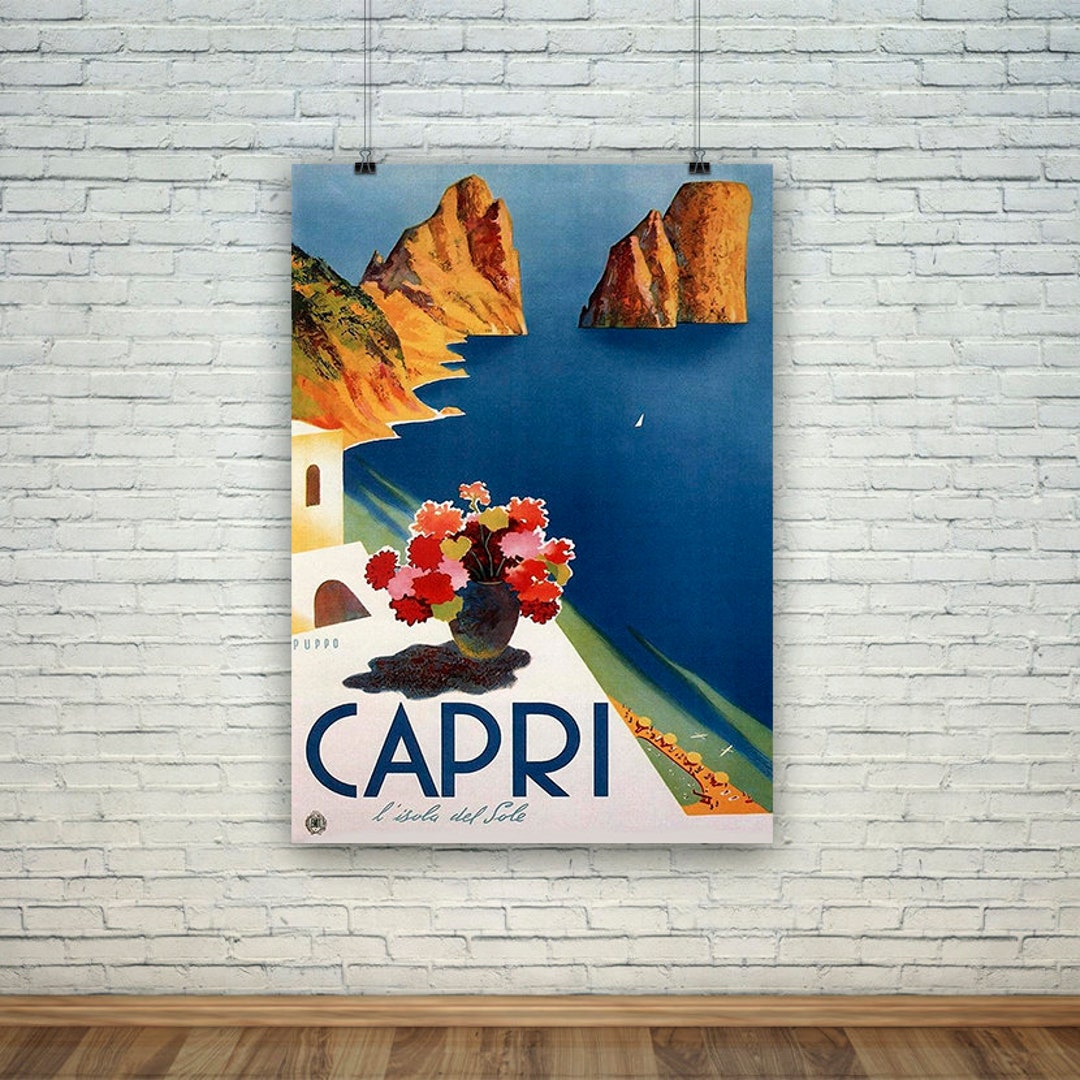 Capri Poster: Vintage Italian Island Travel Print - Etsy