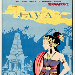 Java Poster: Vintage Indonesia Travel Poster - Etsy
