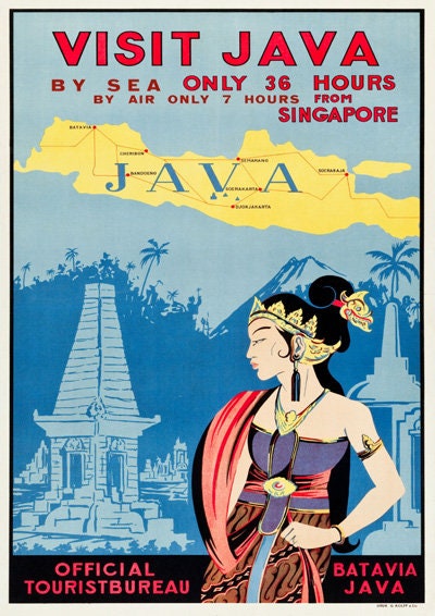 Java Poster: Vintage Indonesia Travel Poster - Etsy