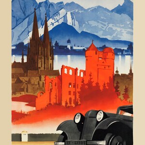 Germany Poster: Vintage Motoring Advert Travel Print - Etsy