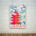 Japan Travel Poster: Vintage Pink Temple Tourism Print - Etsy