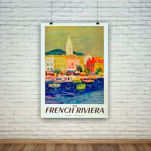 French Riviera Poster: Vintage French Impressionist Travel Print - Etsy