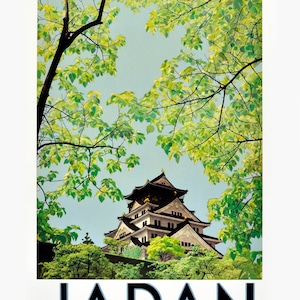 Osaka Castle Print: Vintage Japanese Tourism Poster - Etsy