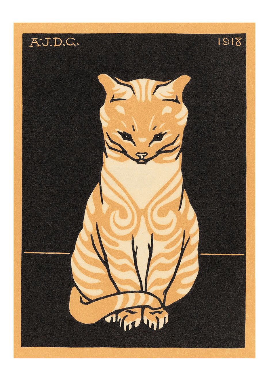 Ginger Cat Print: Vintage Feline Art Print - Etsy