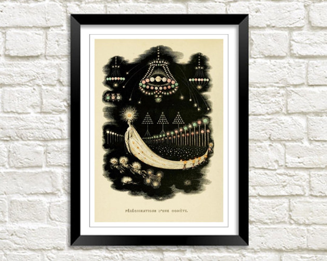 Comet Print: Vintage Literary Art Illustration - Etsy