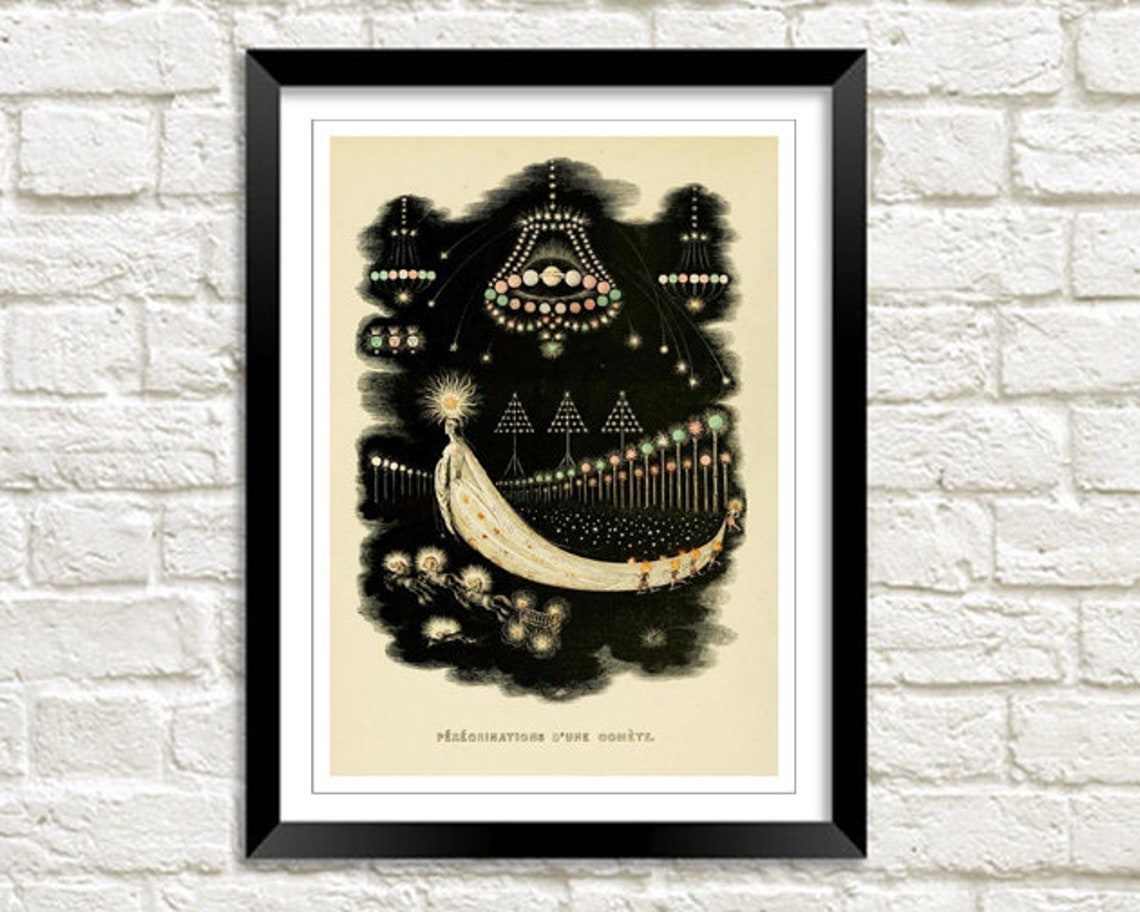 Comet Print: Vintage Literary Art Illustration | Etsy