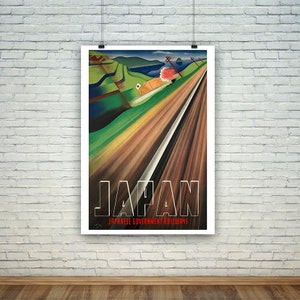 Japanese Train Poster: Vintage Shinkansen Tourism Print - Etsy