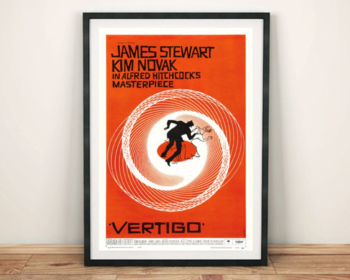 Vertigo Poster: Hitchcock Movie Cinema Print - Etsy UK
