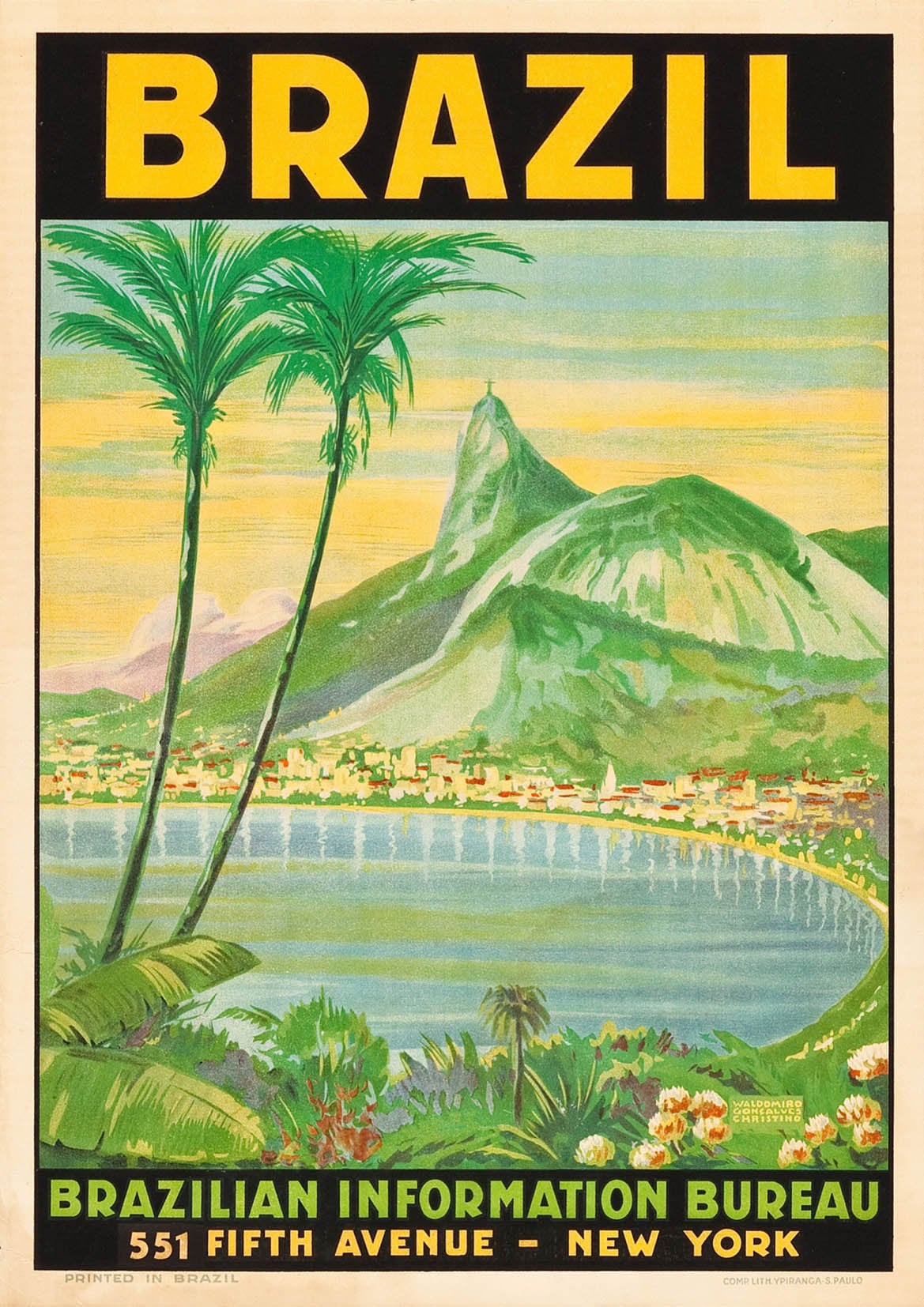 Brazil Print: Vintage South American Travel Poster - Etsy