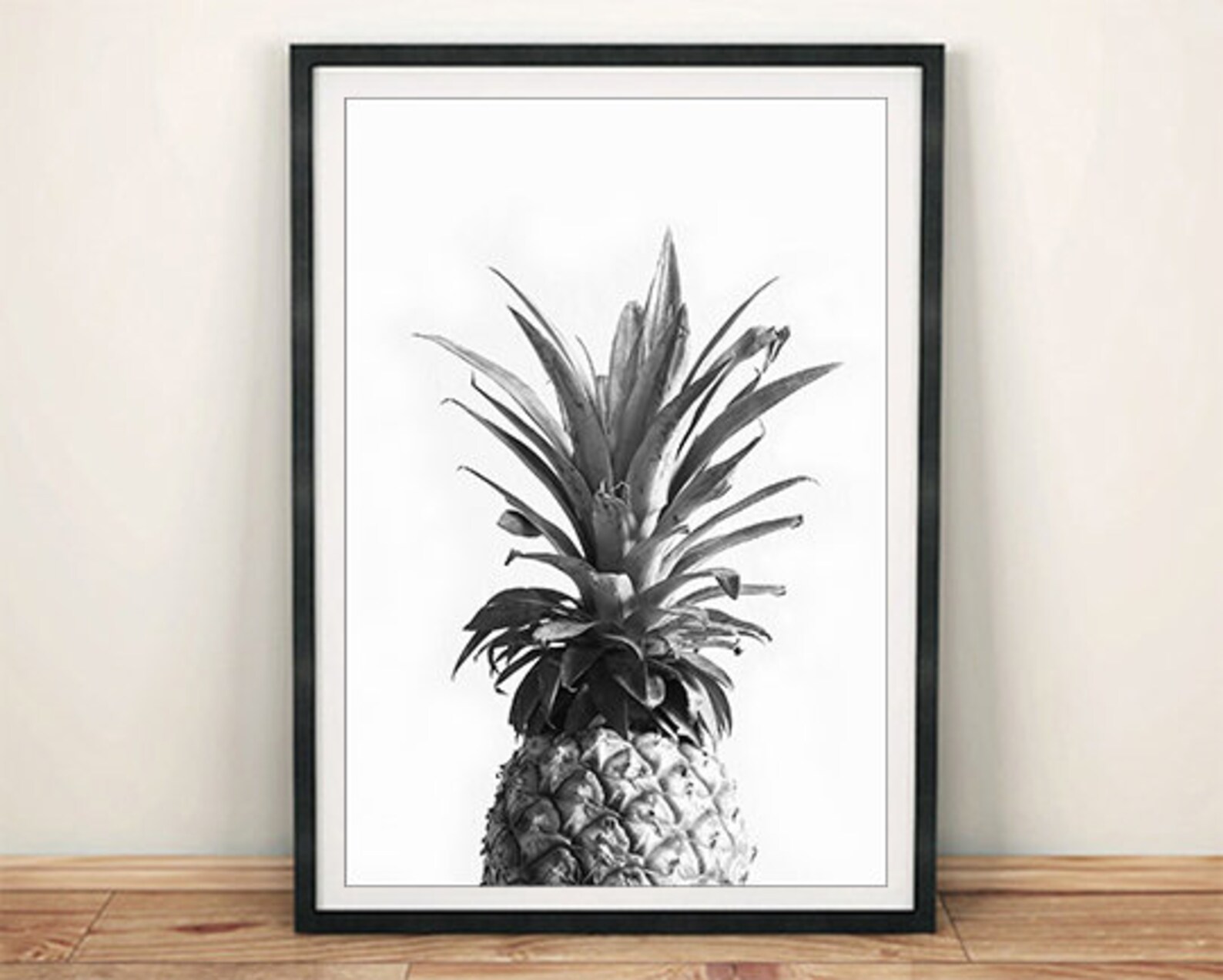 Pineapple Print: Black and White Fruit Photo Art Poster - Etsy