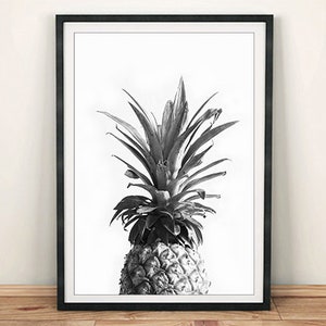 Pineapple Print: Black and White Fruit Photo Art Poster - Etsy
