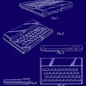 ZX Spectrum Computer Patent: Retro IT Technology Blueprint Art Poster ...