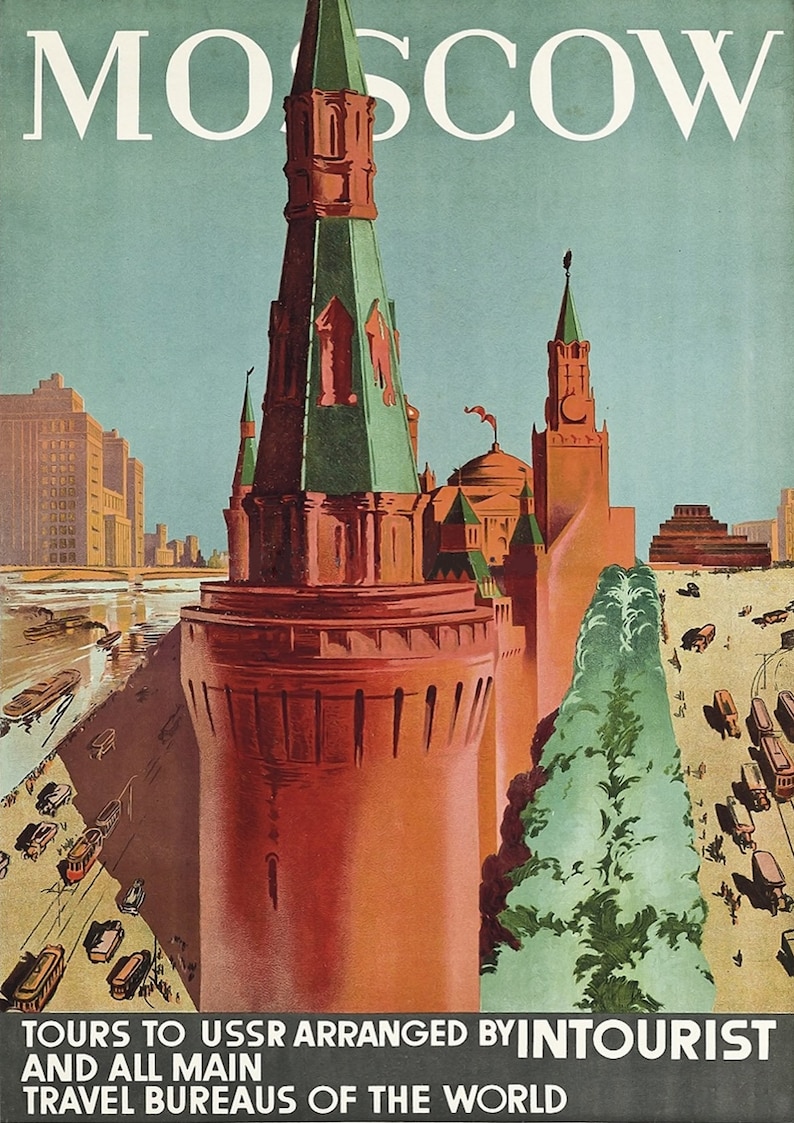 Moscow Poster: Vintage Russia Travel Print - Etsy