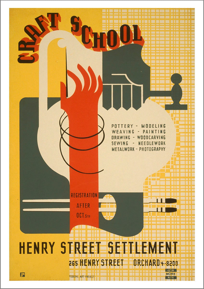 Arts and Crafts Print: Vintage Craft School Advert Poster - Etsy UK