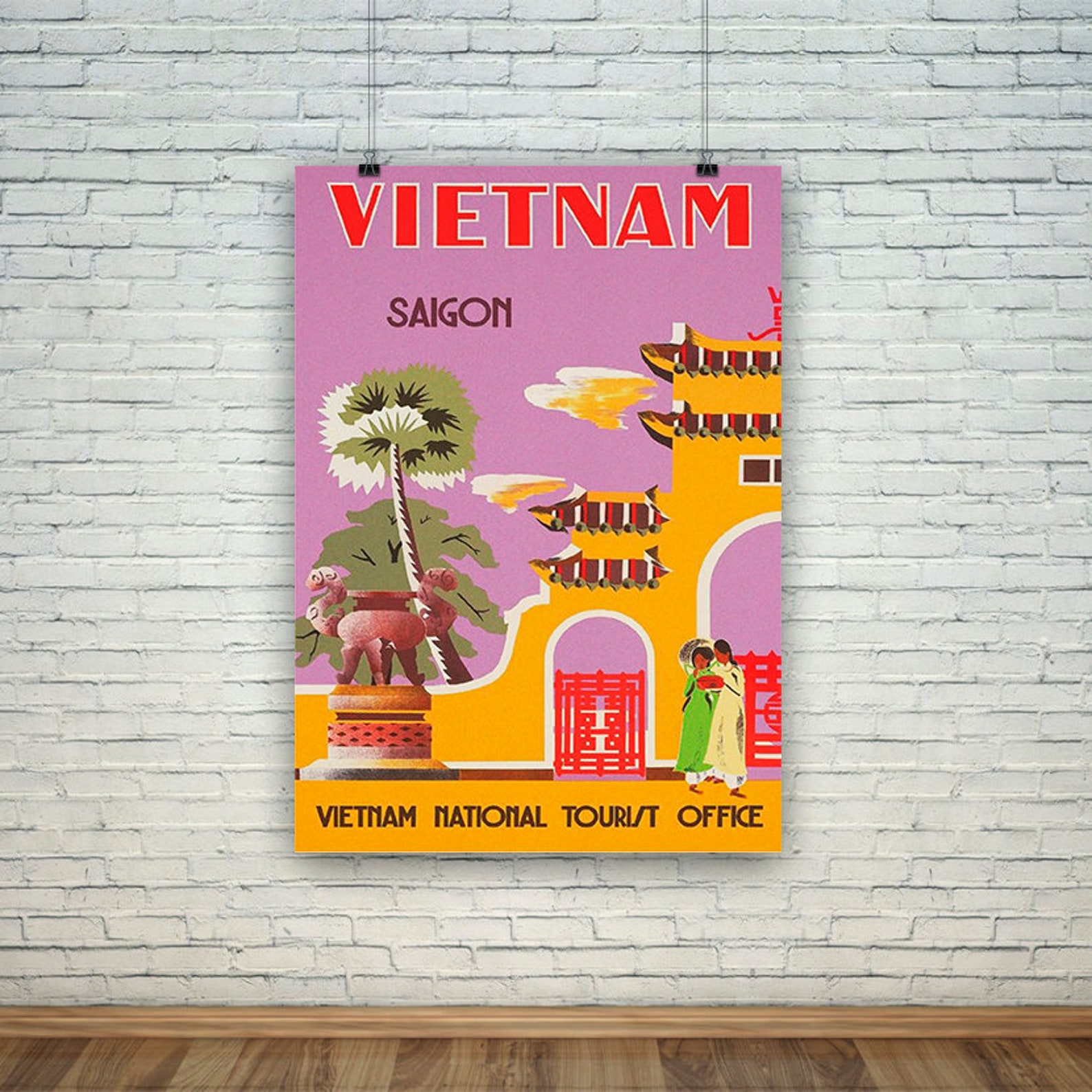 Vietnam Poster: Vintage Saigon Tourism Travel Print | Etsy