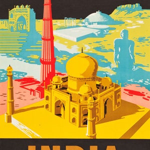 Vintage India Travel Poster: "the Wonderful Land" Print - Etsy